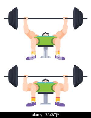 Cartoon illustration of a man doing barbell curls Stock Vector Image ...