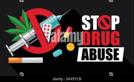 Drug abuse stop signage poster clipart. Anti drugs warning clip art ...