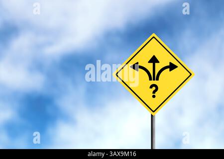 Question mark, and arrows in three directions. Vector illustration ...