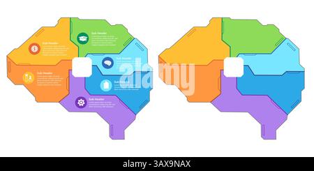 Brain shapes infographic head thinking mind knowledge concept four ...