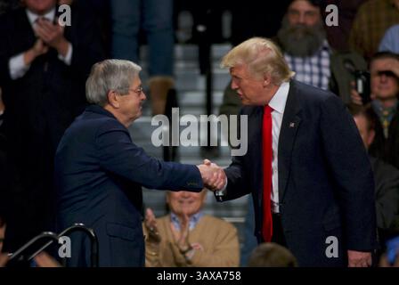 President Donald Trump greets Terry Sharpe, known as the "Walking ...