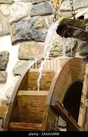 Decorative watermill wheel Stock Photo - Alamy