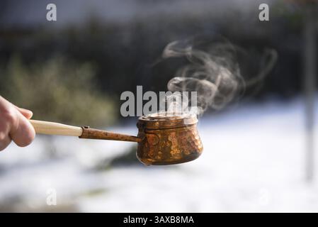 Incense burner with smoking frankincense in Dhofar province of Oman ...