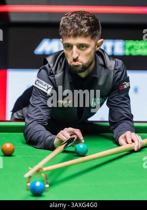 John Higgins during the 2025 Halo World Snooker Championship at The ...
