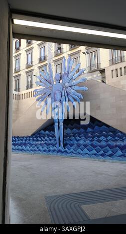 Naples, Italy, January 2, 2025. Street art. Multi-armed human form in ...