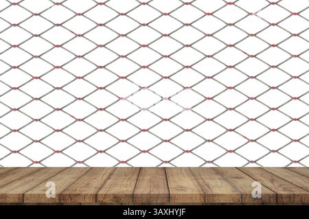 An empty wooden countertop against a brick wall Stock Photo - Alamy