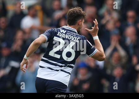 9, Mihailo Ivanovic of Millwall FC celebrates the goal during the Sky ...