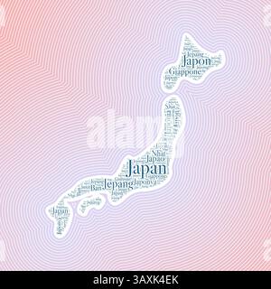 Japan shape on gradient background. Country map with scratch texture ...