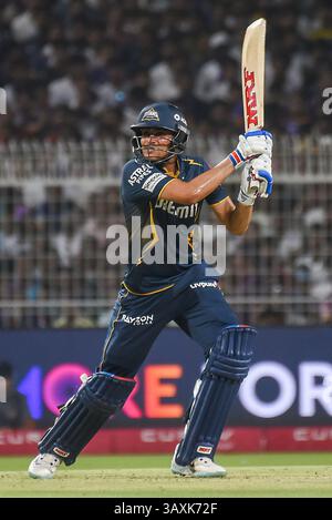 Gujarat Titans' captain Shubman Gill plays a shot during the Indian ...