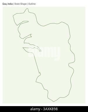 Simple outline map of Goa is a state of India. Stylized minimal line ...