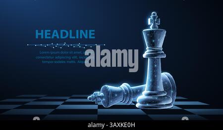 Chess kings. Win in game, AI in chess, chess strategy, digital manager ...