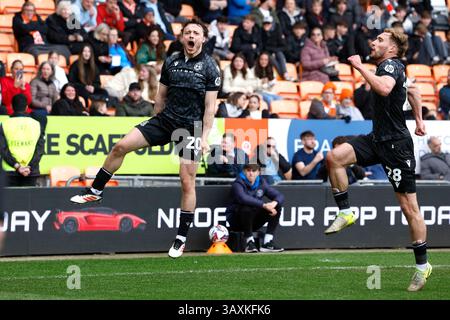Sam Smith of Wrexham celebrates his goal to make it 0-1 during the Sky ...