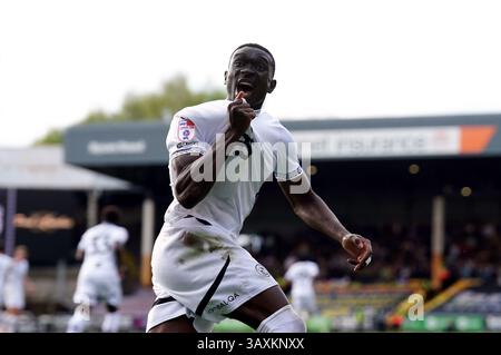 Port Vale's Jesse Debrah celebrates scoring their side's second goal of ...
