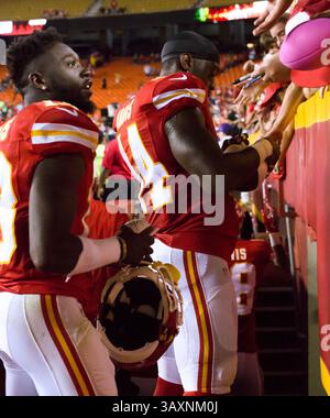 Kansas City Chiefs wide receivers Xavier Loyd, (17) and Cyrus Allen ...