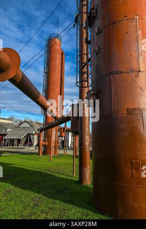 People walking at Gas Works Park during sunset in Seattle, Washington ...
