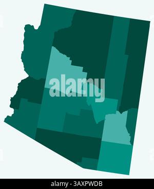 Map of Arizona with counties. Just a simple state border map with ...