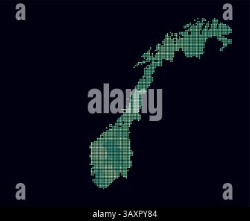 Norway dotted map. Digital style map of the country on white background ...