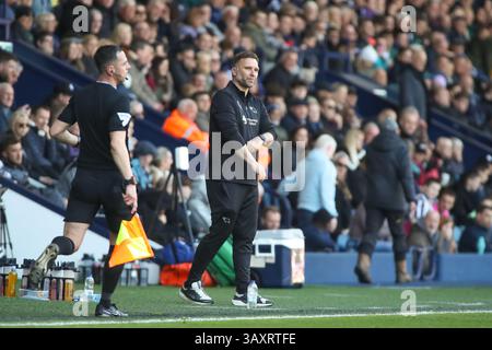 John Eustace, manager of Derby County watches the action during the Sky ...