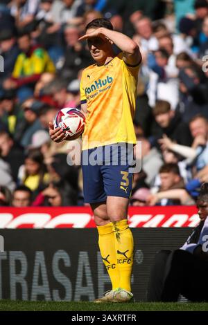 Craig Forsyth of Derby County prepares to take a throw in during the ...