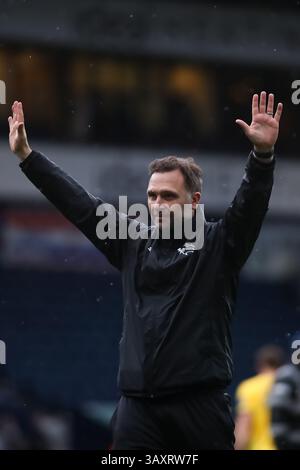 Derby County manager John Eustace gestures on the touchline during the ...