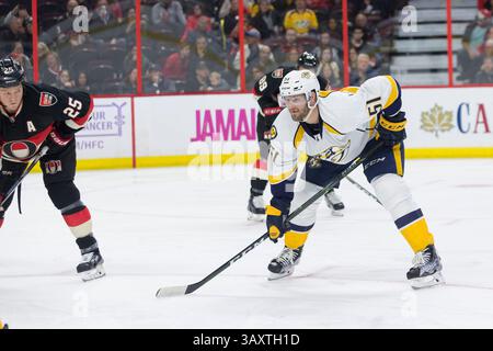 Ottawa Senators left wing Austin Watson (16) during an NHL hockey game ...