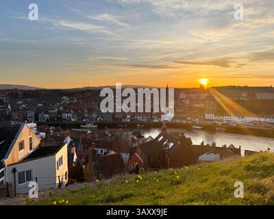 Whitby Beaches looking into the North Sea Stock Photo - Alamy