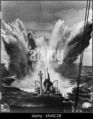 WW2 North Atlantic Depth Charge exploding anti Nazi Submarine warfare ...