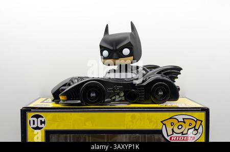 Batman in Batmobile vinyl figure by Funko Pop Rides Stock Photo - Alamy
