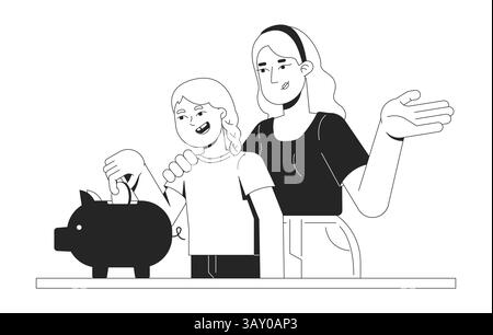 Teaching kid to budget 2D vector illustration Stock Vector Image & Art ...