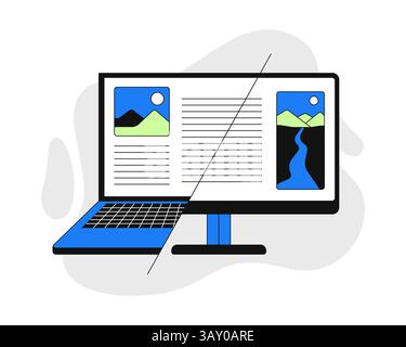 Multi-device compatibility abstract concept vector illustrations Stock ...