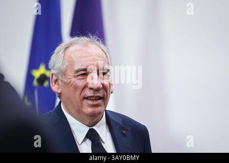 French Prime Minister Francois Bayrou speaks during a press conference ...