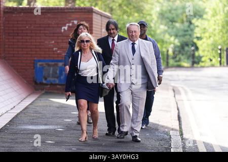 Karen Spragg (left) arrives at Leicester Crown Court, where she is ...