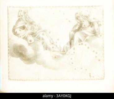 An intricate celestial map depicting the constellation Perseus ...