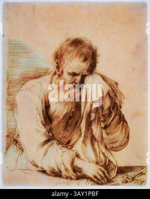 Guercino - St Peter Weeping before the Virgin Stock Photo - Alamy