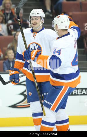 New York Islanders defenseman Adam Pelech (3) and Seattle Kraken center ...