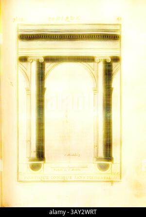 Architectural portal featuring Ionic columns, sculptural friezes, and a ...