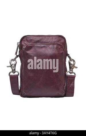 Maroon leather bag metal details closeup as a background Stock Photo ...