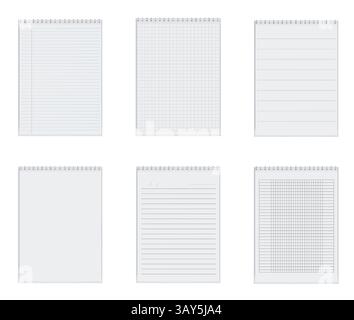 Realistic notebooks with spiral - cover and lined page. Vector ...