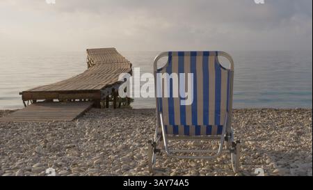 The beach at the TUI Blue Atlantica hotel in Gorfu island, Greece Stock ...