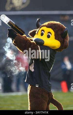 Colorado mascot Chip in the first half of an NCAA college basketball ...