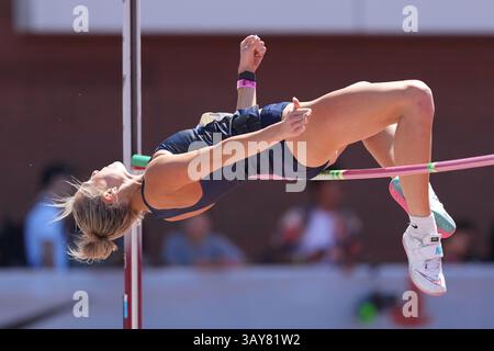 Paris Mikinski of Arizona places second in the women's high jump with a ...