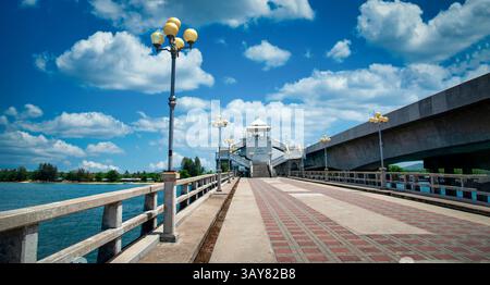 The Sarasin Bridge with blue sky background at Phuket Island,Thailand ...
