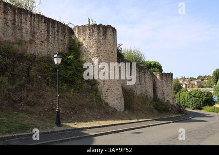 Medieval ramparts, town of Parthenay, department of Deux Sèvres, France ...