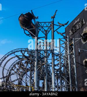 Gothenburg, Sweden - February 24 2024: Remains of Liseberg Oceana water ...