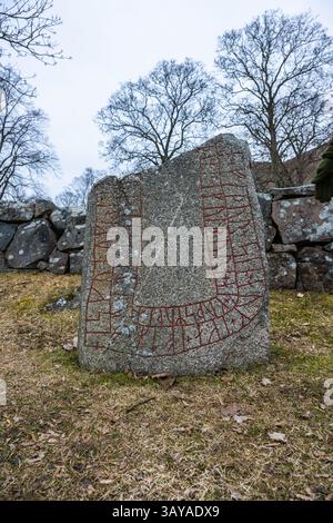 Uppsala, Sweden - March 10 2024: Uppland runic inscriptions stone 963 ...
