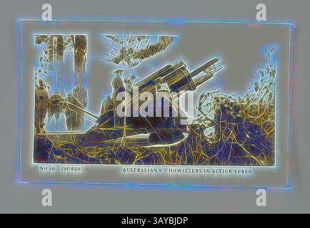 This photograph depicts an 8-inch howitzer artillery gun firing an ...