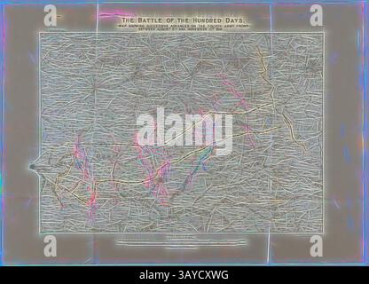 A World War I map depicting positions of Regiment 119 under Monte-Tomba ...