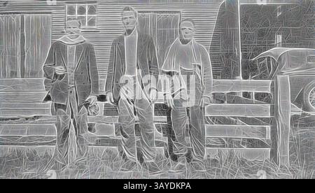 Negative - Dadswells Bridge, Victoria, 1930, Three shearers on a lunch ...
