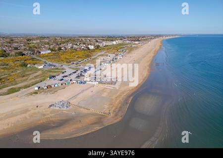 Aerial view of West Beach, Hayling Island, Hampshire, UK Stock Photo ...