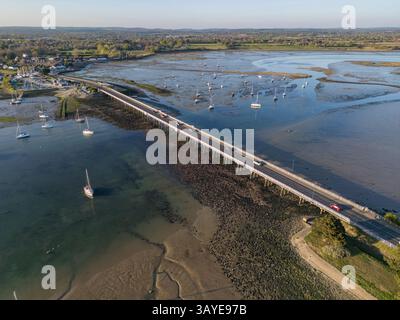 Aerial view of road bridge to Hayling Island (left of picture) in ...